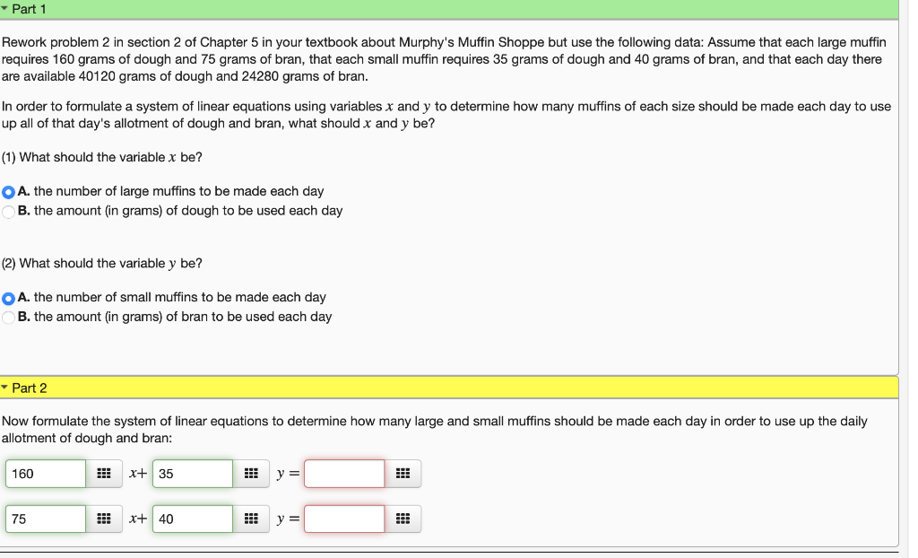 Solved - Part 1 Rework problem 2 in section 2 of Chapter 5 | Chegg.com