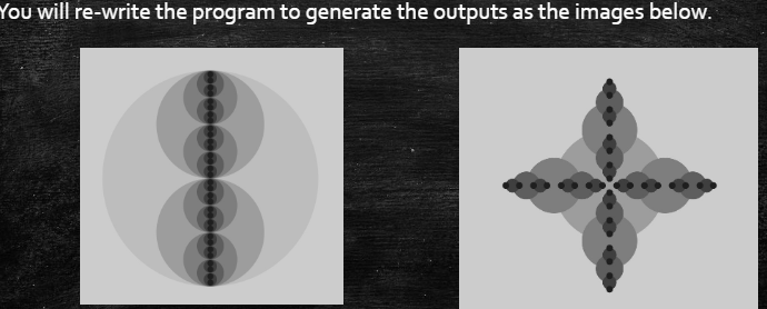 Solved Circle Recursion. First, copy and paste the following | Chegg.com