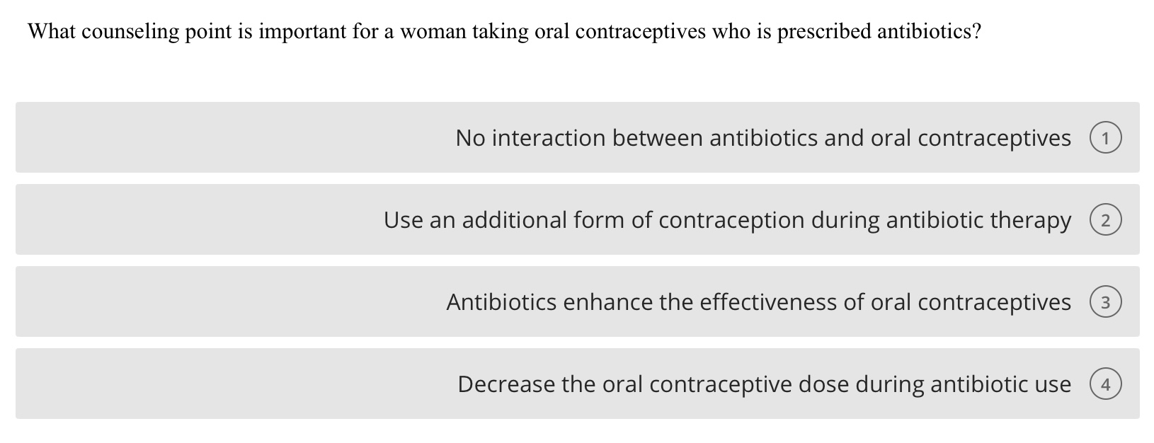 Solved What counseling point is important for a woman taking | Chegg.com