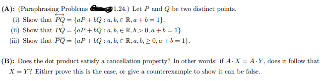Solved Problem 1.24 Let P and Q be two distinct points. PO = | Chegg.com