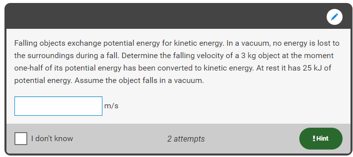 Solved Falling objects exchange potential energy for kinetic | Chegg.com