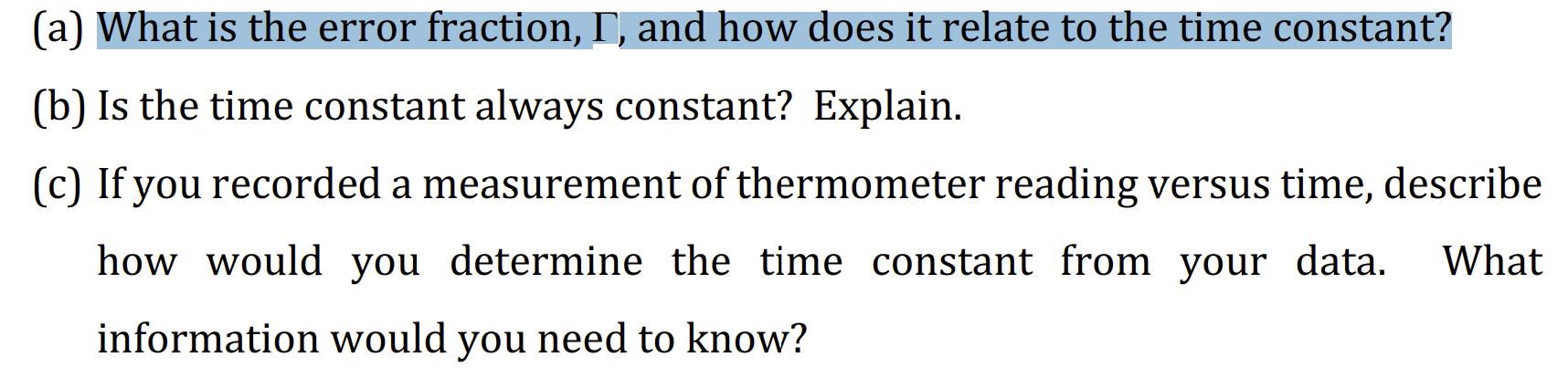 Solved ) (a) What is the error fraction, I, and how does it | Chegg.com