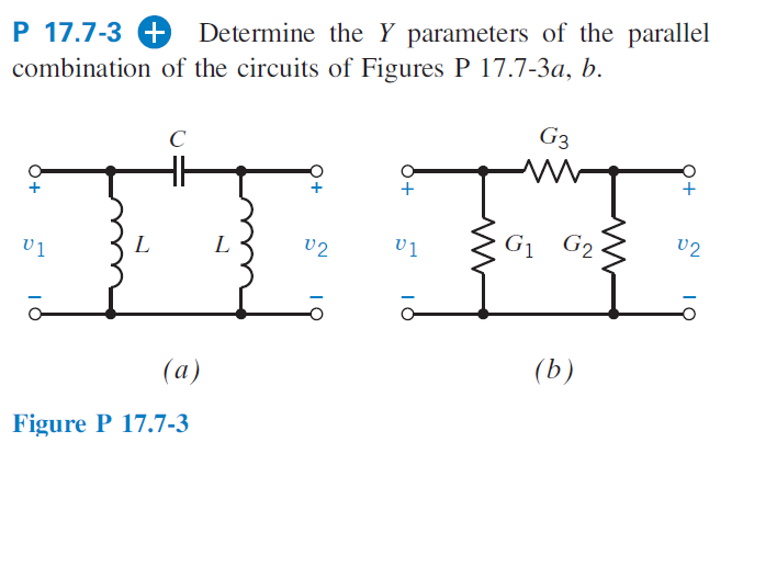 Solved P 17.7-3 Ψ Determine the Y parameters of the parallel | Chegg.com