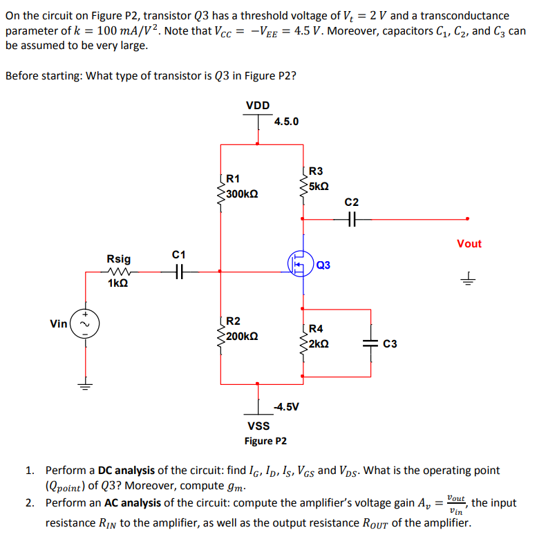 Solved On the circuit on Figure P2, transistor 𝑄3 has a | Chegg.com