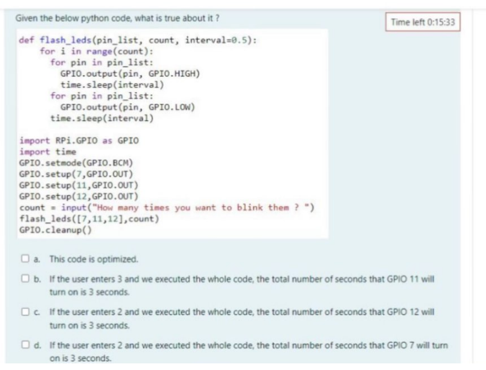 Solved Given the below python code, what is true about it | Chegg.com