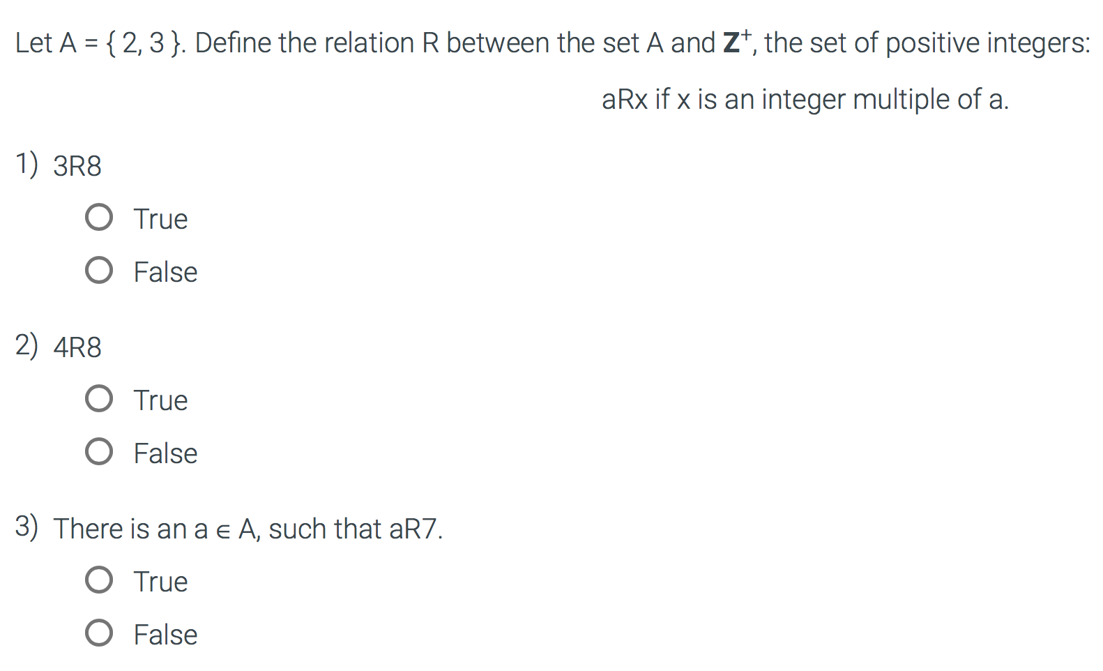 Solved Let A = {2,3}. Define the relation R between the set | Chegg.com