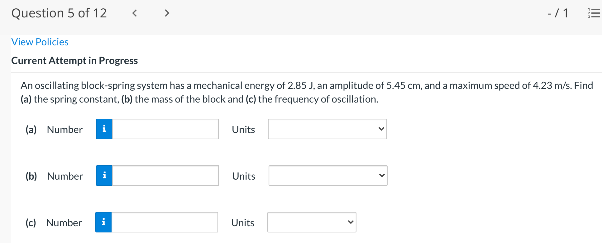 Solved An oscillating block-spring system has a mechanical | Chegg.com
