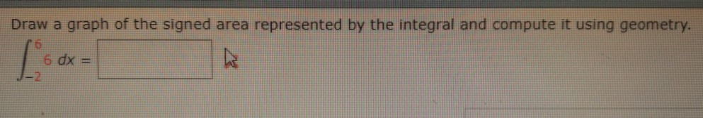 Solved Draw a graph of the signed area represented by the | Chegg.com