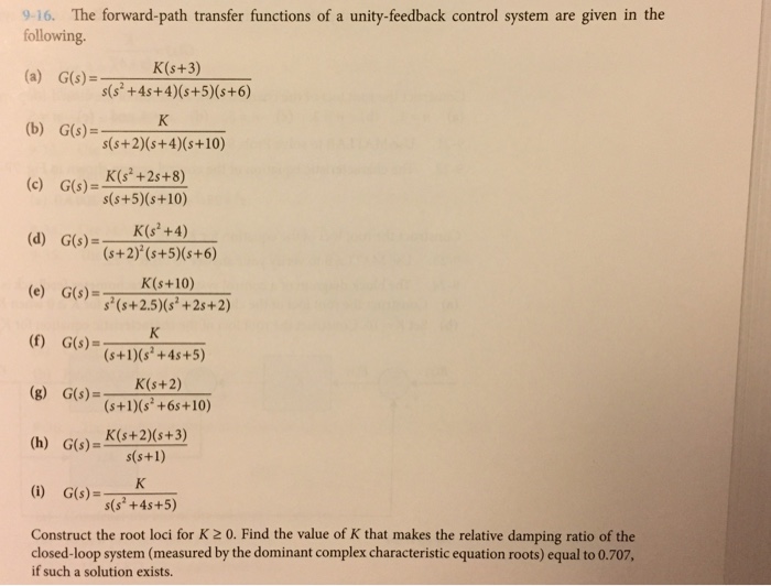 Solved 9-16. The forward-path transfer functions of a | Chegg.com