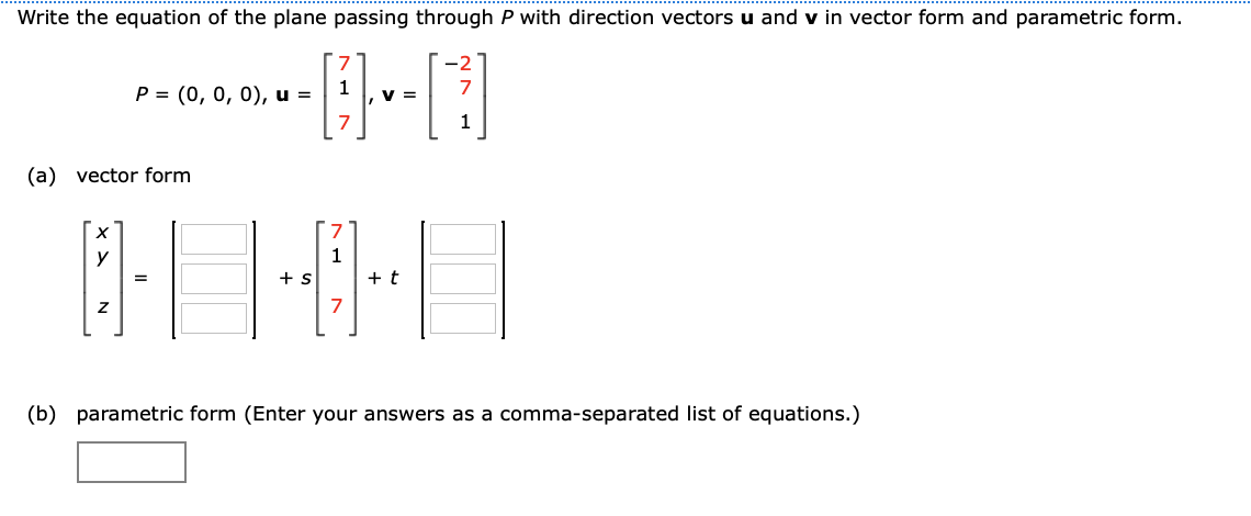 Solved Write The Equation Of The Plane Passing Through P