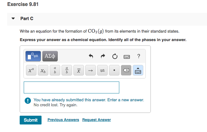 Solved Exercise 9.81 Part C Write an equation for the | Chegg.com Solved Exercise 9.81 Part C Write an equation for the | Chegg.com
