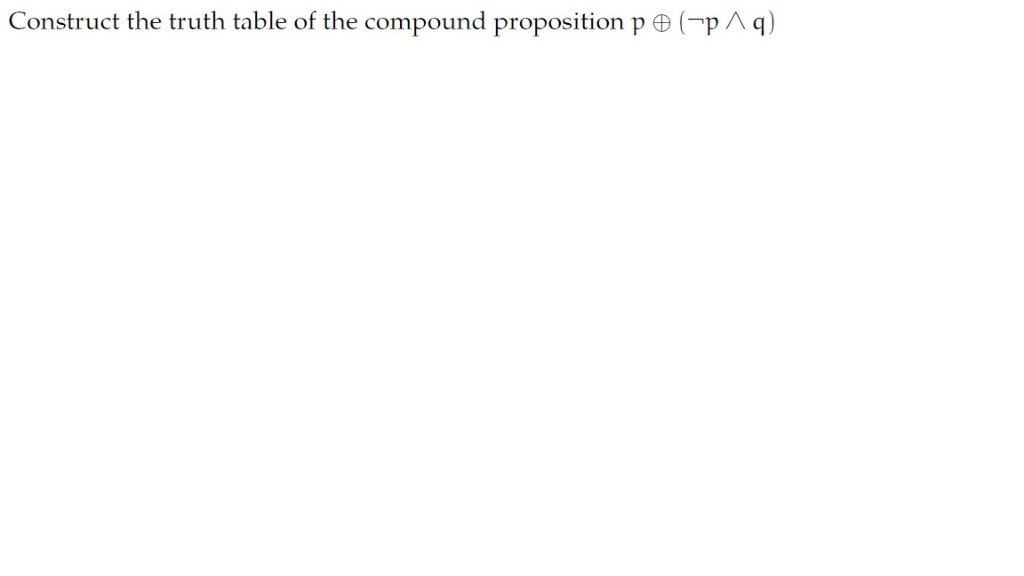 Solved Construct the truth table of the compound proposition | Chegg.com