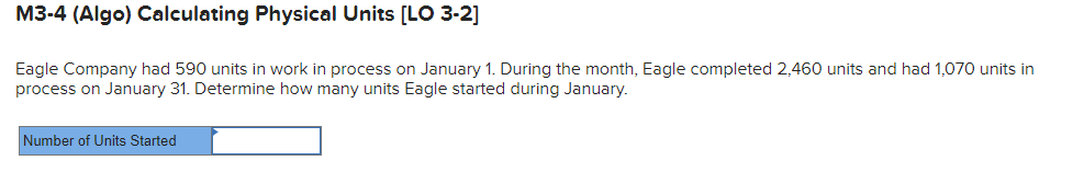Solved M3-4 (Algo) Calculating Physical Units [LO 3-2] Eagle | Chegg.com