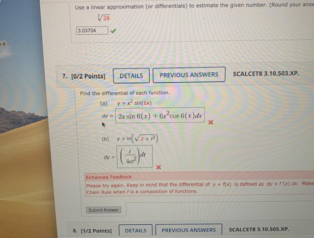 Solved Use a linear approximation (or differentials) to | Chegg.com