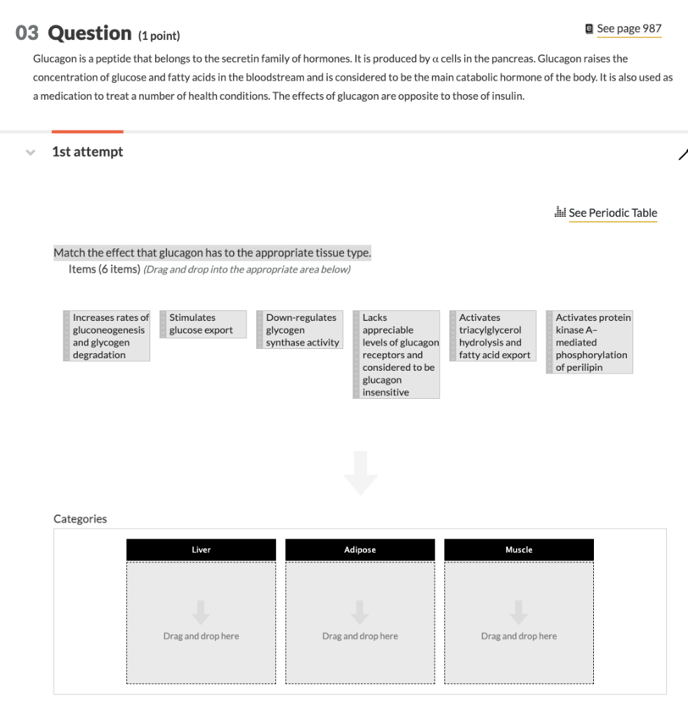 Solved 03 Question (1 point) e See page 987 Glucagon is a | Chegg.com