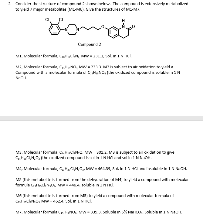 2. Consider the structure of compound 2 shown below. | Chegg.com