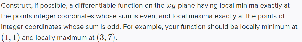 Solved Construct, if possible, a differentiable function on | Chegg.com