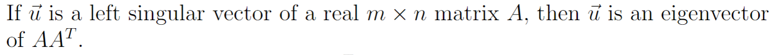 Solved If u is a left singular vector of a real m x n matrix | Chegg.com