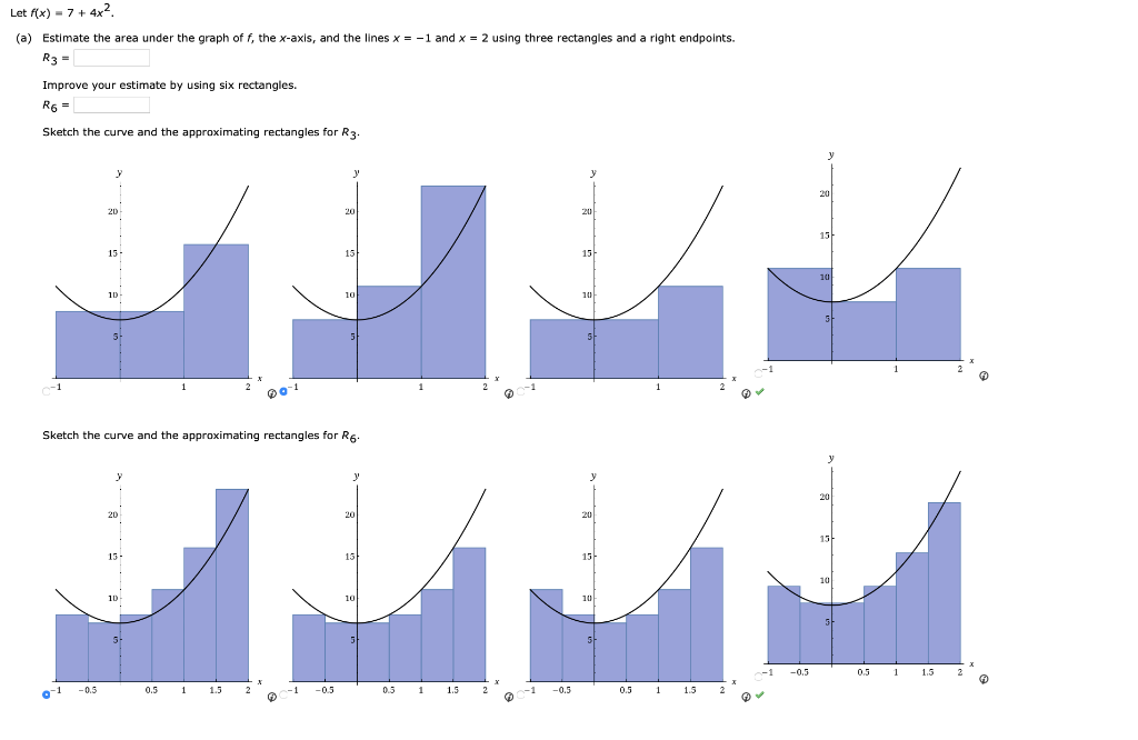 Solved Unless specified, all approximating rectangles are | Chegg.com