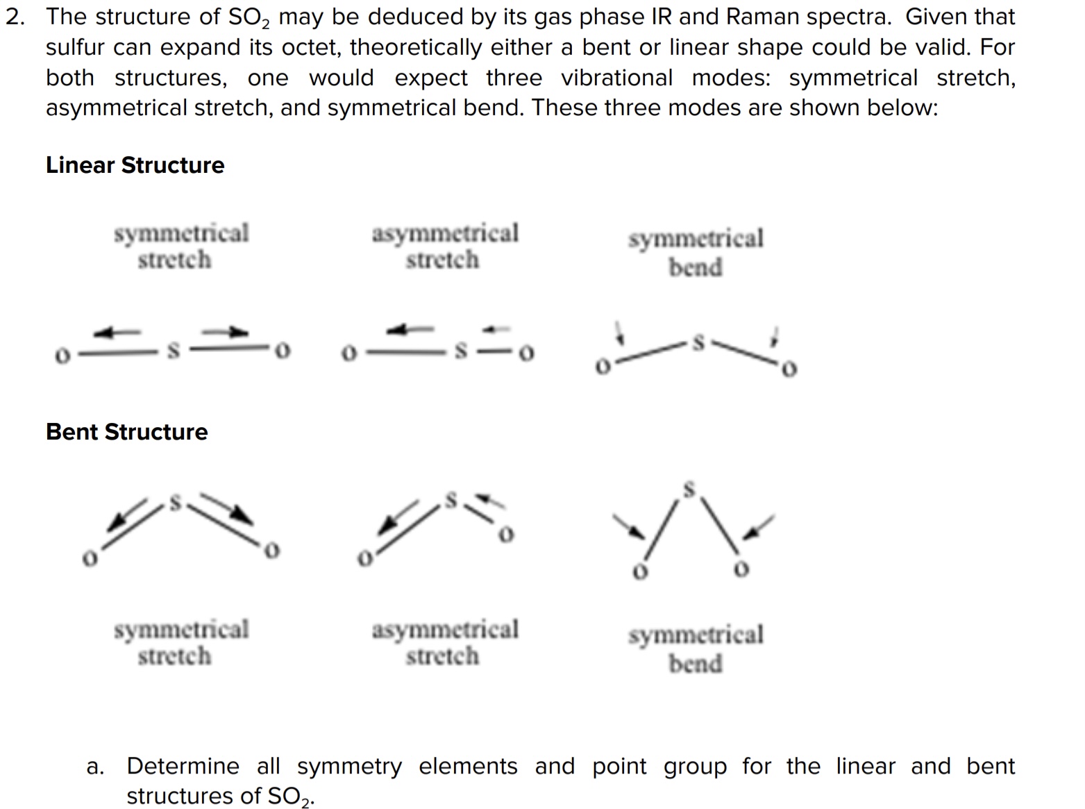 Solved The structure of SO2 may be deduced by its gas phase | Chegg.com