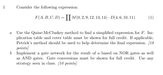 Solved Consider the following expression: | Chegg.com
