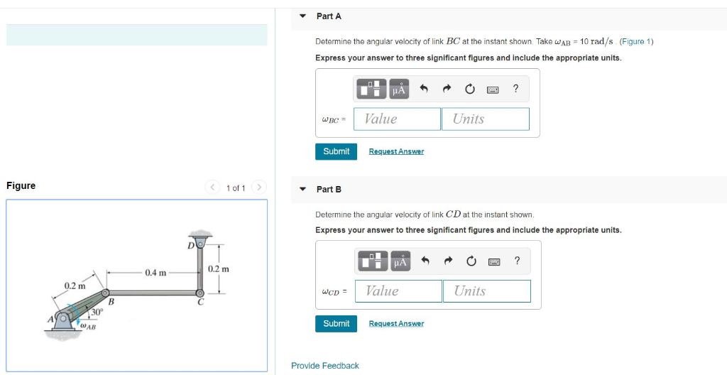 Solved Part A Determine the angular velocity of link BC at | Chegg.com