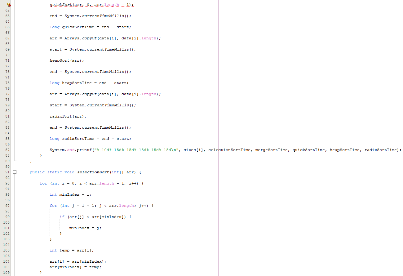 Solved guickSort (arr o arr.length -1); end = System. | Chegg.com