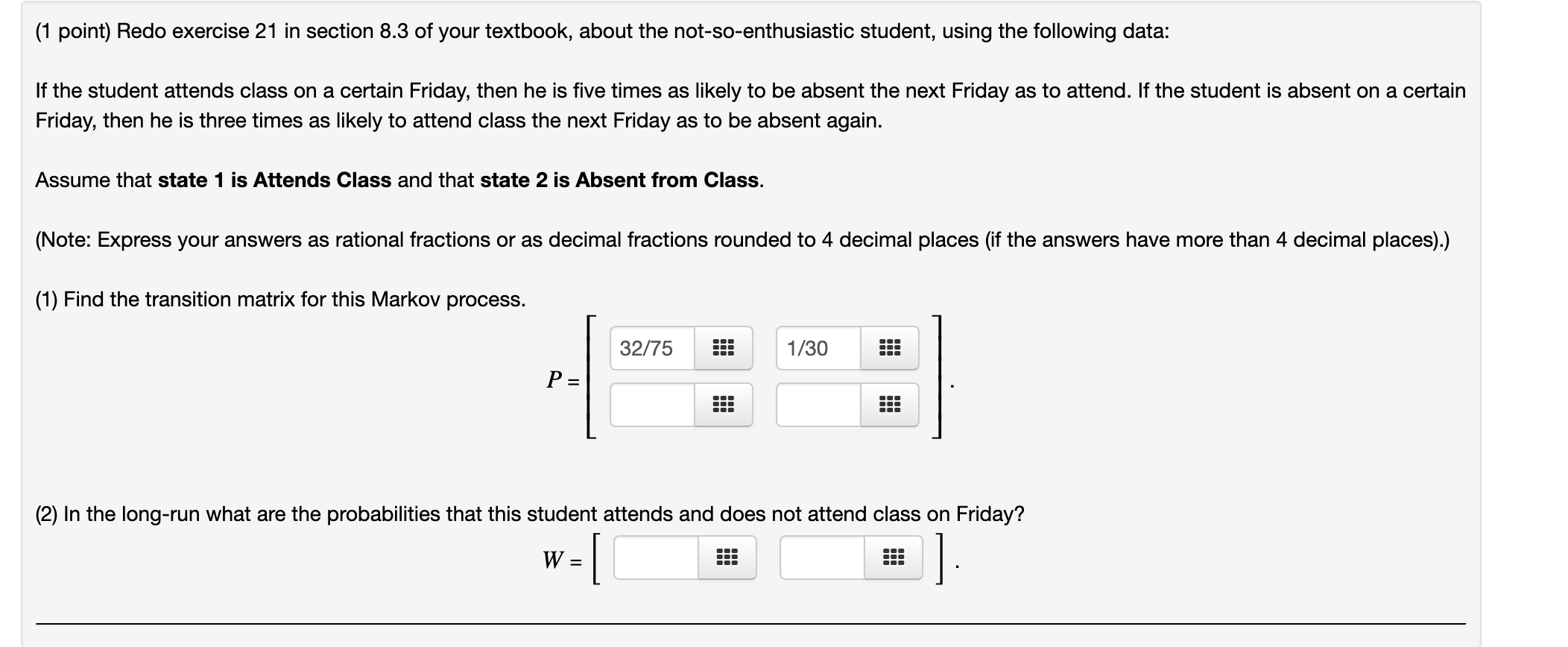 Solved (1 point) Redo exercise 21 in section 8.3 of your | Chegg.com