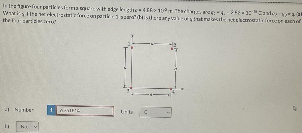 Solved In the figure four particles form a square with edge | Chegg.com