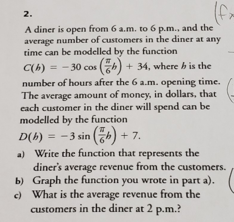 Solved the question is from a advanced functions grade 12 | Chegg.com