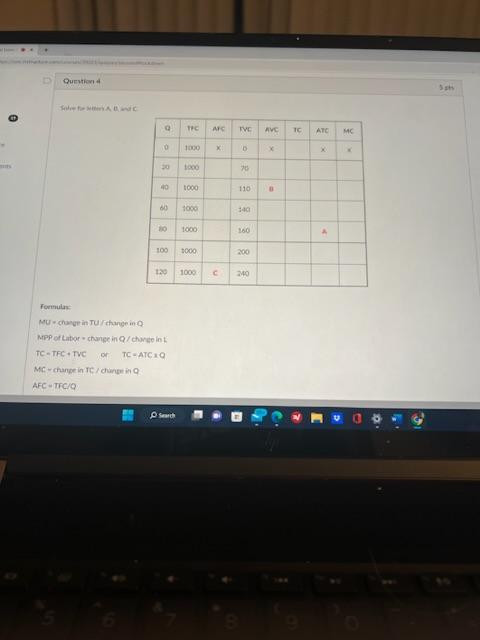 Solved whir.Sadie fo Nower A E waic Formulas: MU - change in | Chegg.com