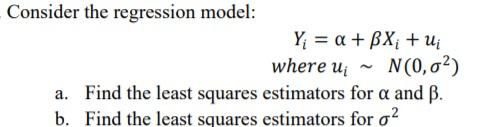 Solved its the linear regression equation, and we need to | Chegg.com
