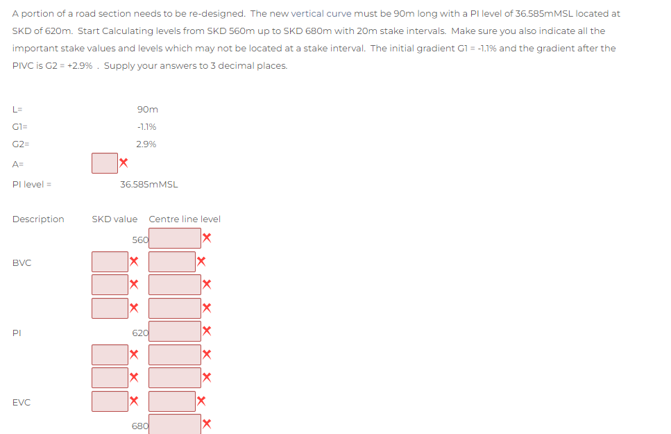 Solved A portion of a road section needs to be re-designed. | Chegg.com