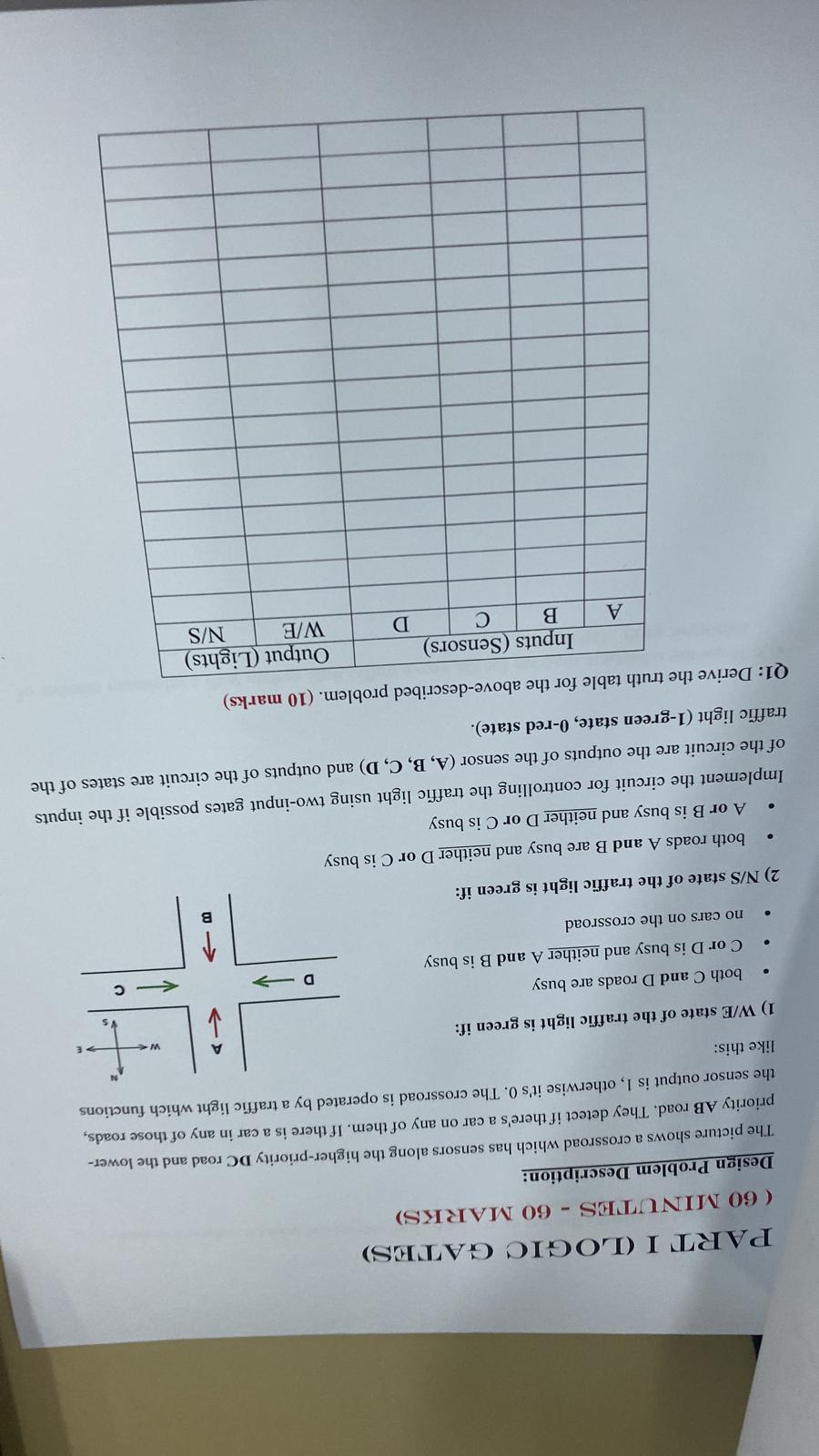 Solved PART I (LOGIC GATES) ( 60 MINUTES - 60 MARKS) Design | Chegg.com