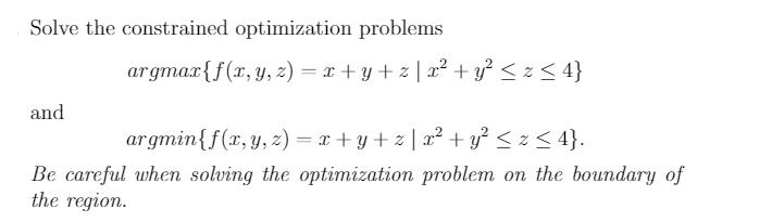Solved Solve the constrained optimization problems | Chegg.com