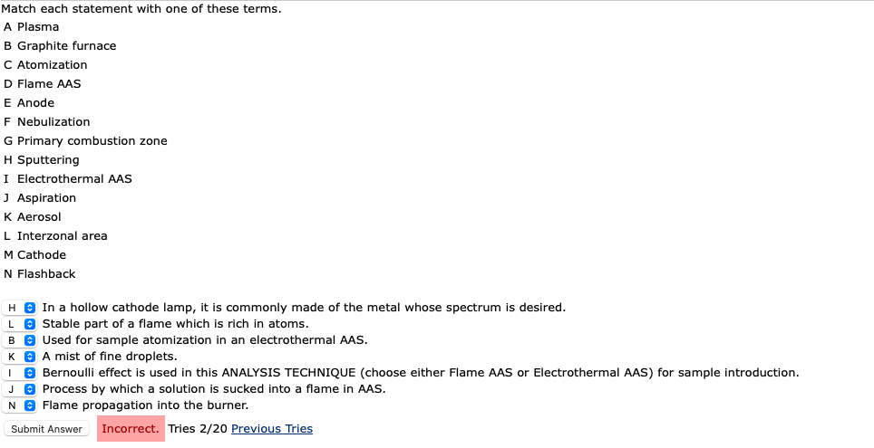 Solved Match each statement with one of these terms. A | Chegg.com