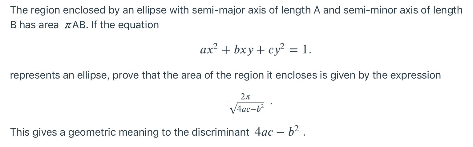 Solved The region enclosed by an ellipse with semi-major | Chegg.com