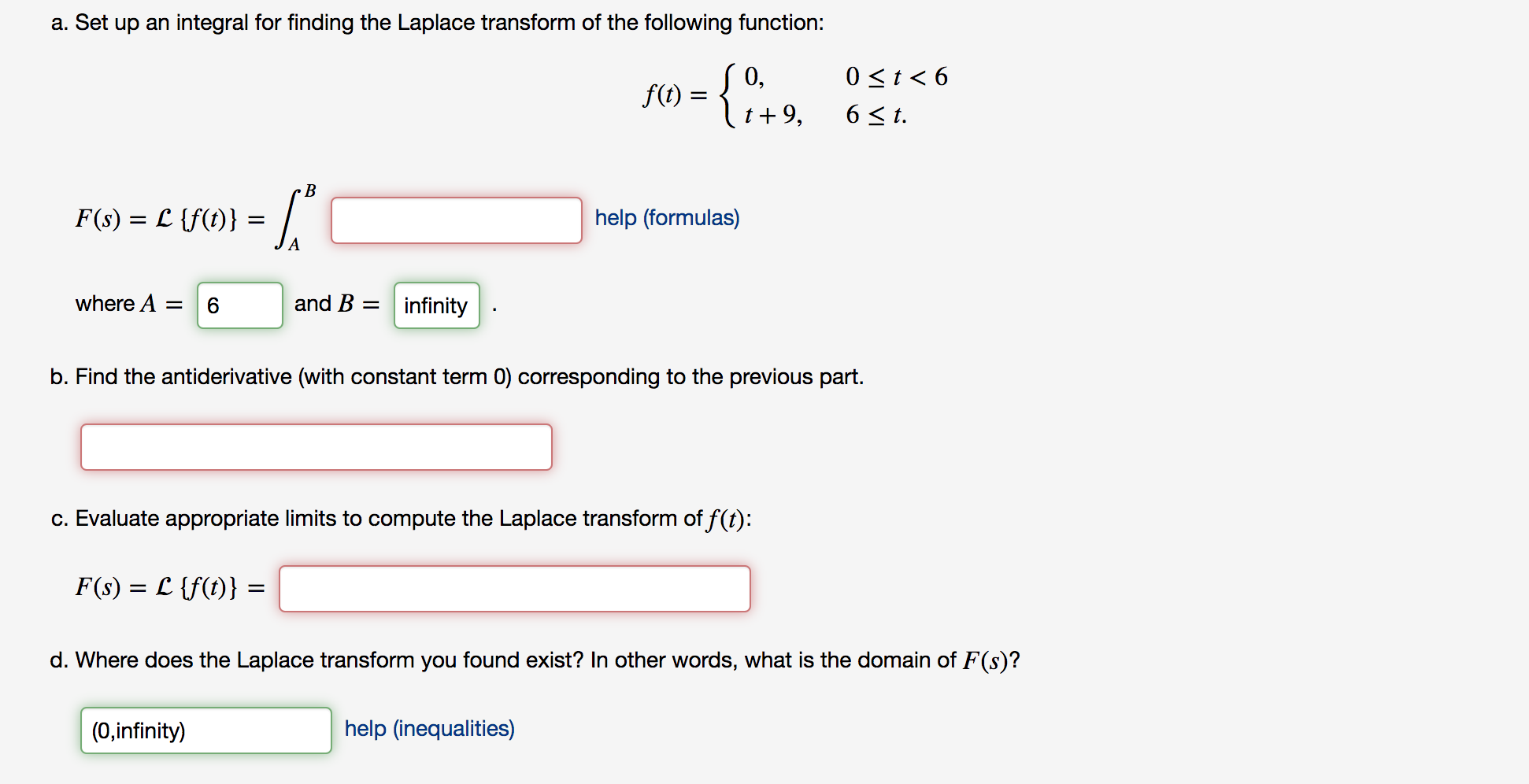 Solved a. Set up an integral for finding the Laplace | Chegg.com
