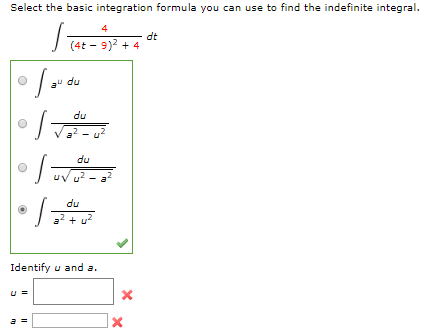 Solved Select the basic integration formula you can use to | Chegg.com