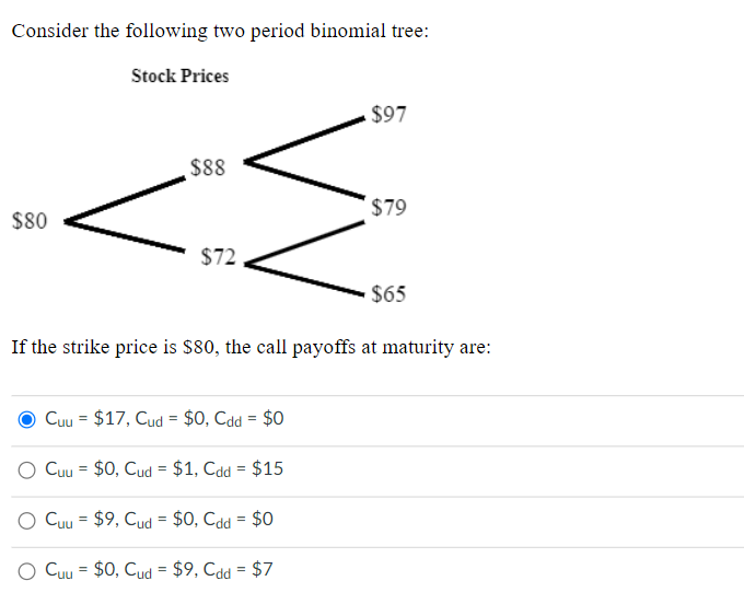 Solved Consider the following two period binomial tree: | Chegg.com