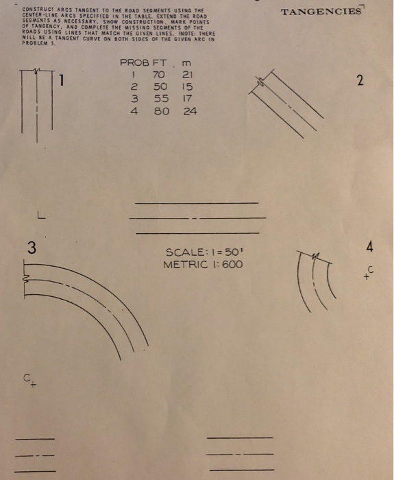 CON STRUCT ARCS TANGENT TO THE ROAD SEGMENTS USING | Chegg.com
