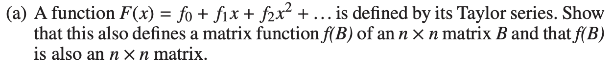Solved (a) A function F(x) = fo + fix + f2x² + ... is | Chegg.com