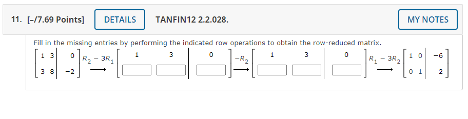 Solved 11. [-17.69 Points] DETAILS TANFIN12 2.2.028. MY | Chegg.com