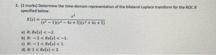 Solved 3. (2 marks) Determine the time-domain representation | Chegg.com