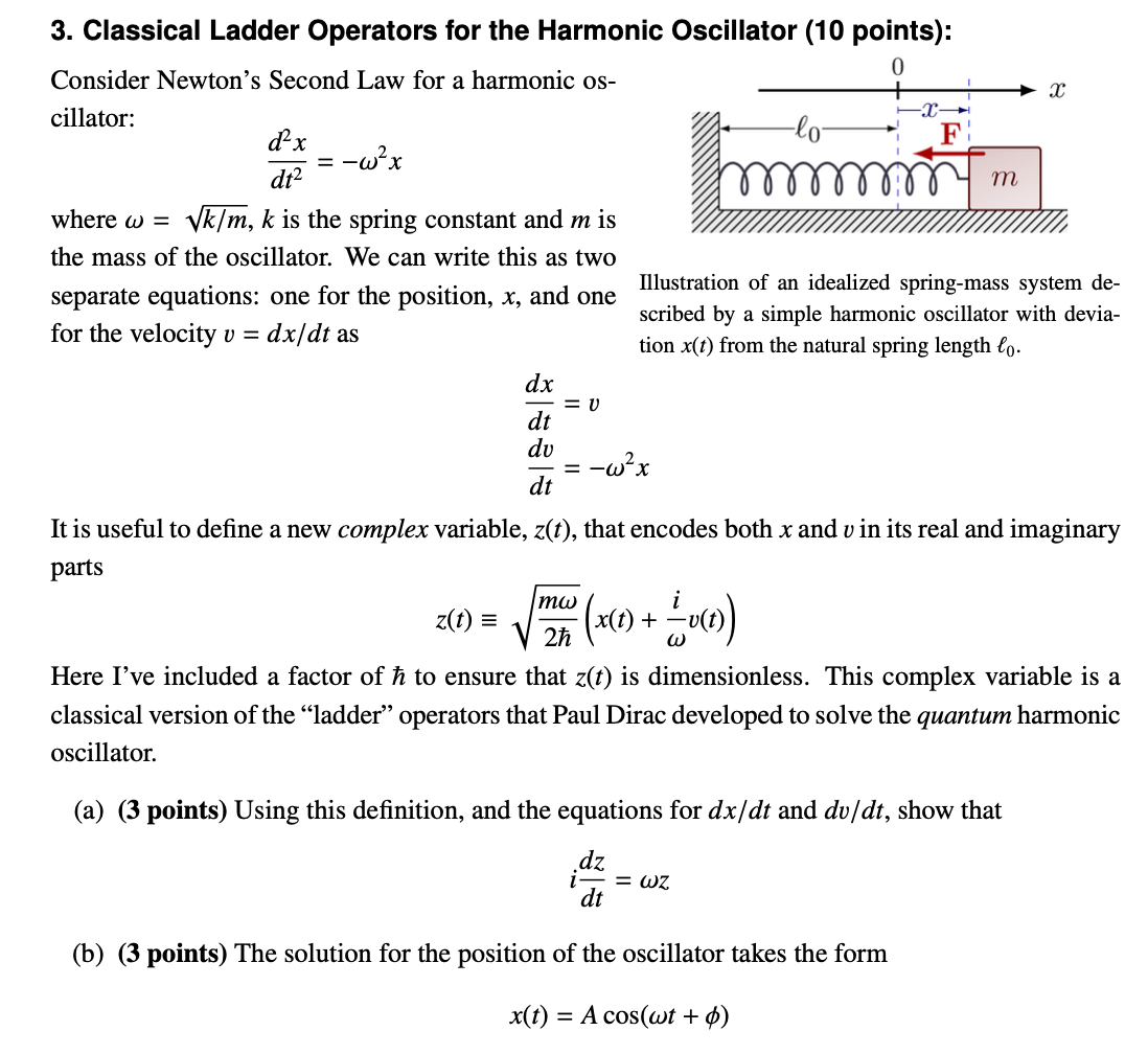 Solved 3. Classical Ladder Operators for the Harmonic | Chegg.com