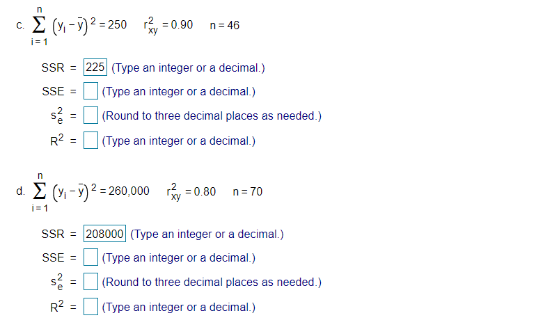 Solved Compute SSR, SSE, and the coefficient of | Chegg.com