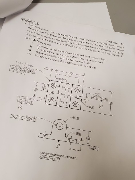 Solved Problemu a) The drawing show is of a mounting the | Chegg.com