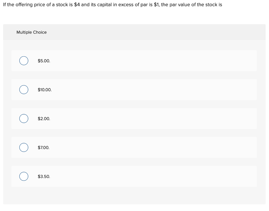 Solved If the offering price of a stock is $4 and its | Chegg.com