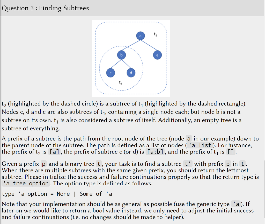 Solved Question 3 Finding Subtrees T2 Highlighted By The