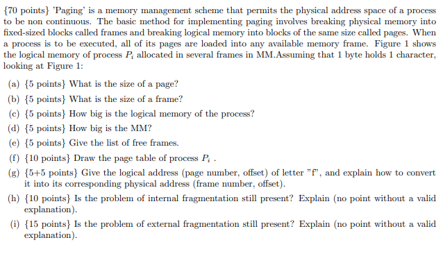 Solved {70 points} 'Paging' is a memory management scheme | Chegg.com